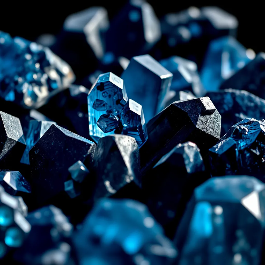 Exploring Dark Blue and Black Crystal Wonders